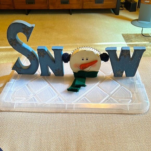 Holiday | Vintage Wood Handmade Letters Snow Decor | Poshmark